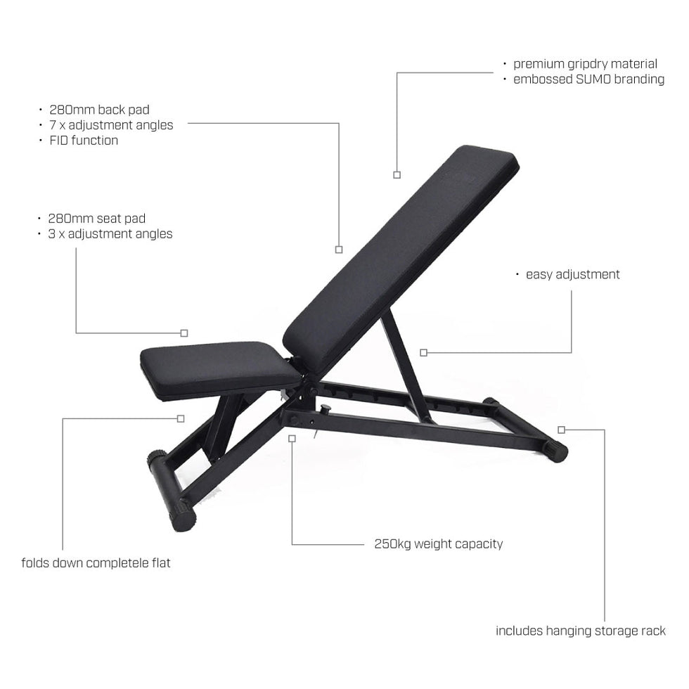 Fold Away Adjustable Bench – Sumo Strength