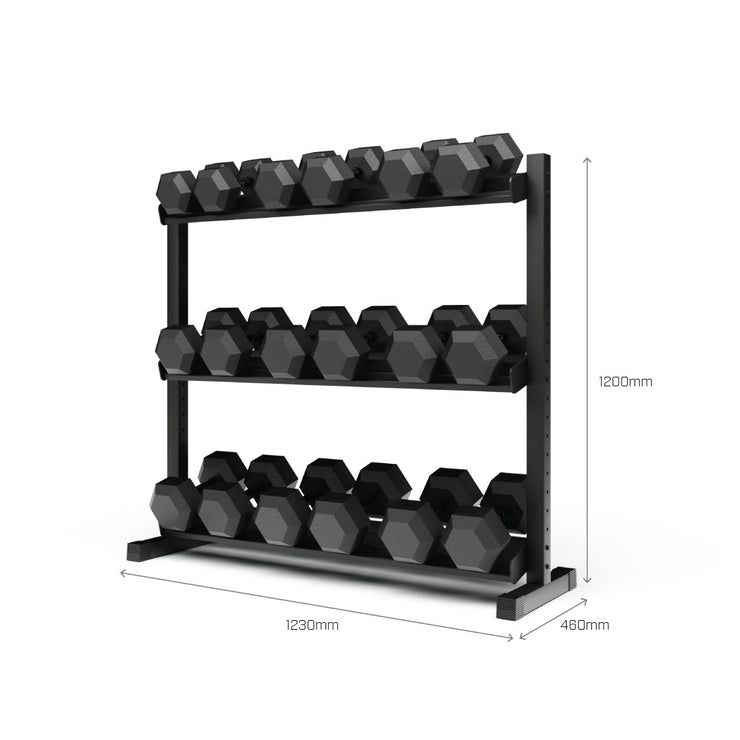 2-20kg Black Hex Dumbbell Set with Rack (7 Pair) | Pre-order for Mid J ...