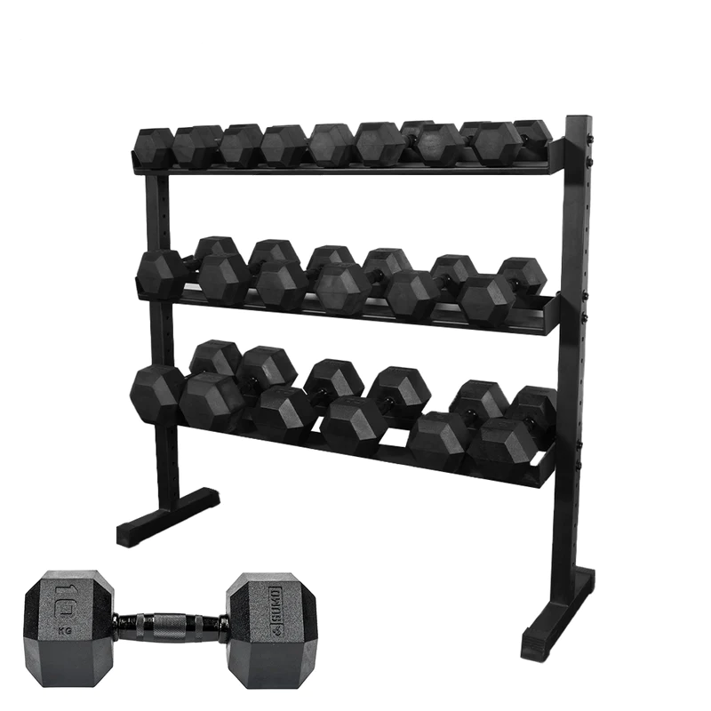 5-25kg Black Hex Dumbbell Set (10 Pair) – Sumo Strength